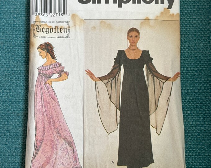 1999 Simplicity Sewing Pattern Begotten 8619 Misses Renaissance ...