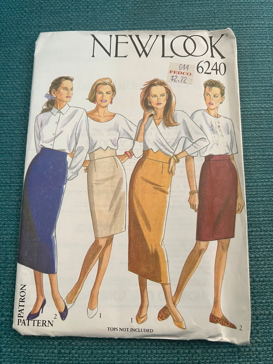 1990s New Look Sewing Pattern 6240 Misses 4 Lengths High Waist Pencil ...