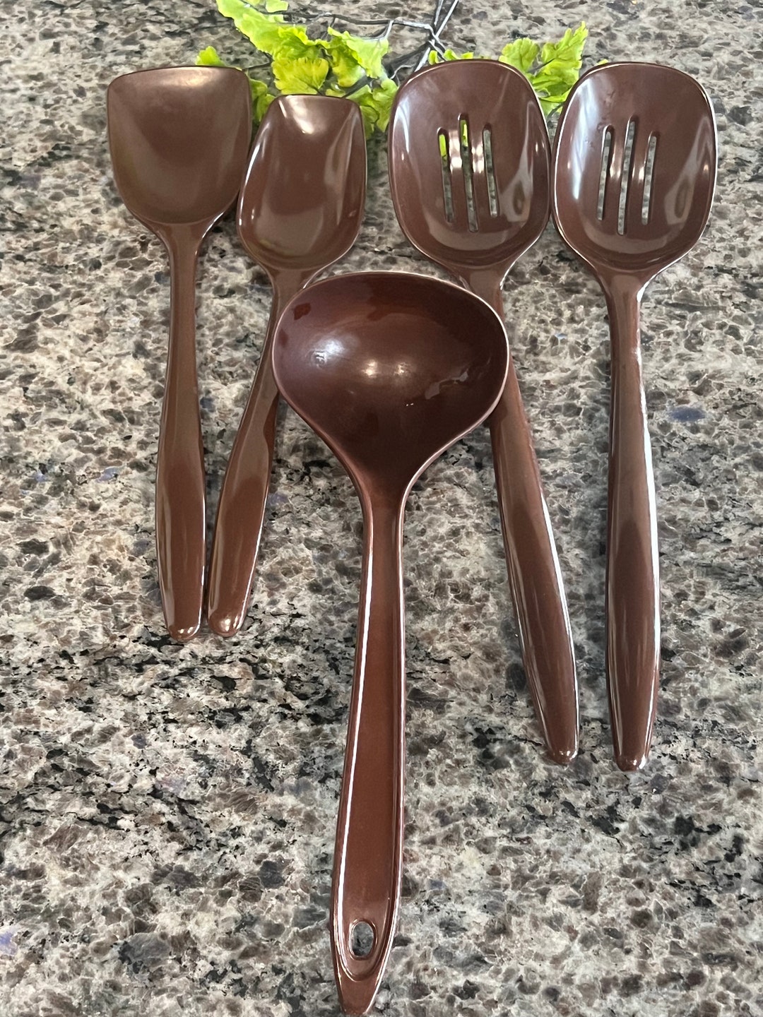 U CHOOSE 60s Chocolate Brown Plastic Kitchen Utensils Rosti for Hutzler ...