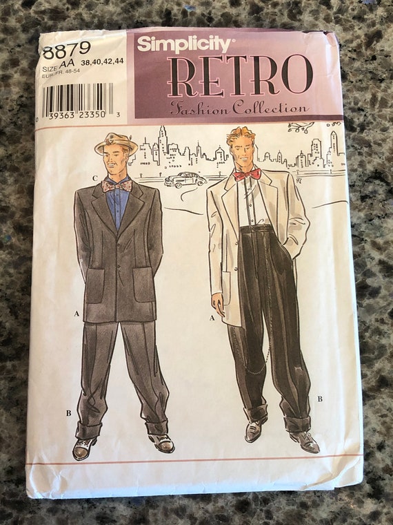 1999 Simplicity Men's Sewing Pattern 8879 Mens Retro | Etsy