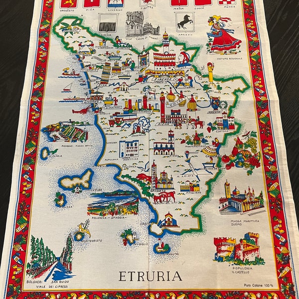 Map Tea Towel - Etsy