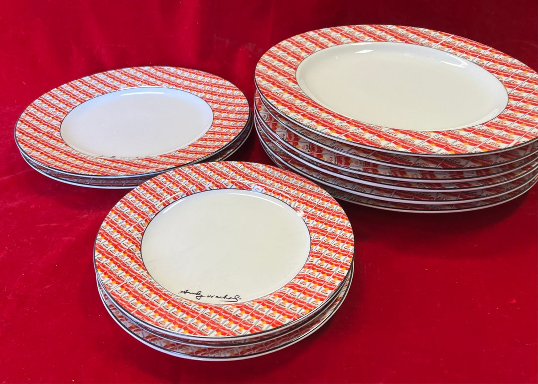 Andy Warhol "100 Cans" Campbell's Soup Block China Lot of 6 Chop Plates ...