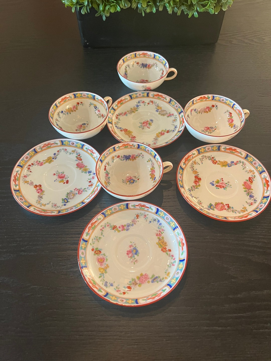Antique Minton Rose by Minton Set of 4 Flat Cups and Saucers Sold Thru ...