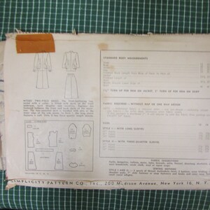 RARE 1940S Simplicity Sewing Pattern 2229 Misses 2 Piece Dress Suit ...