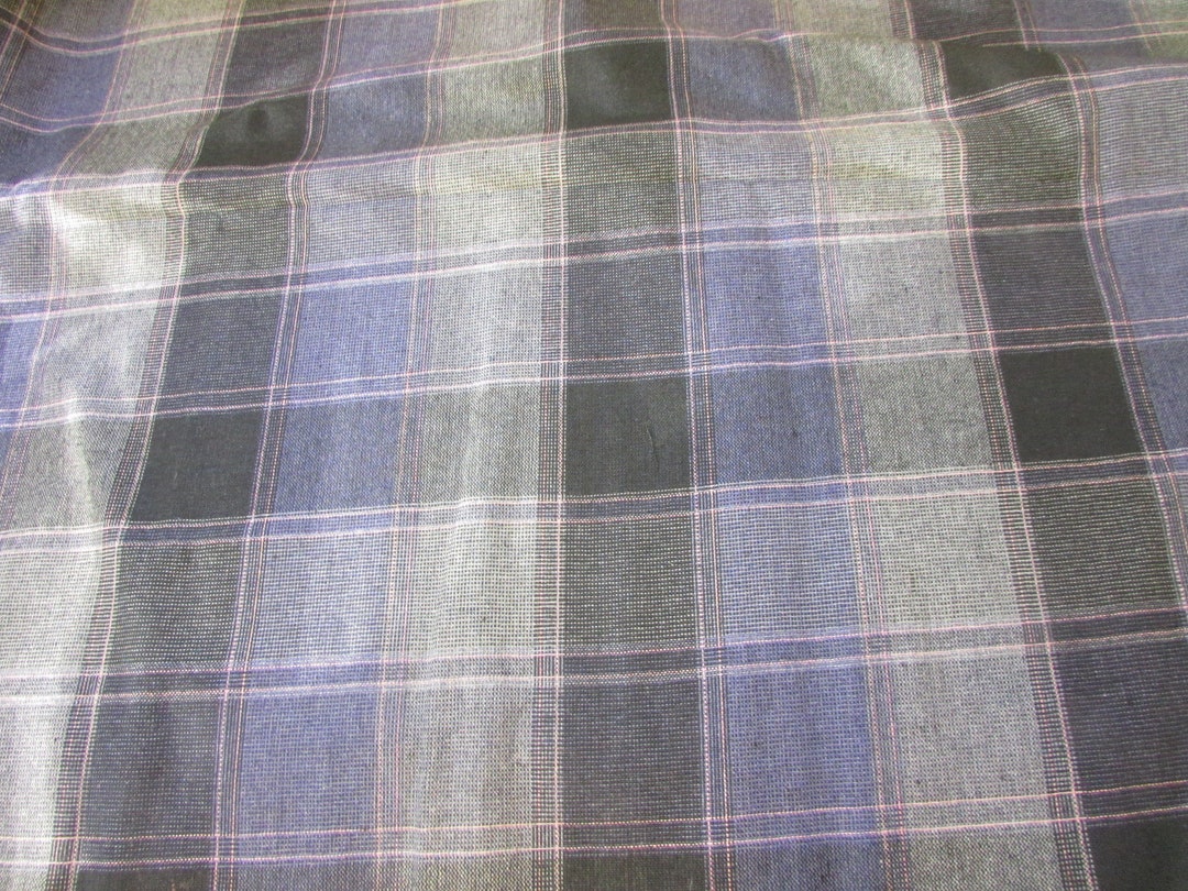 Vintage Purple, Blue and Grey Gray High End Luxury Plaid Wool Fabric ...