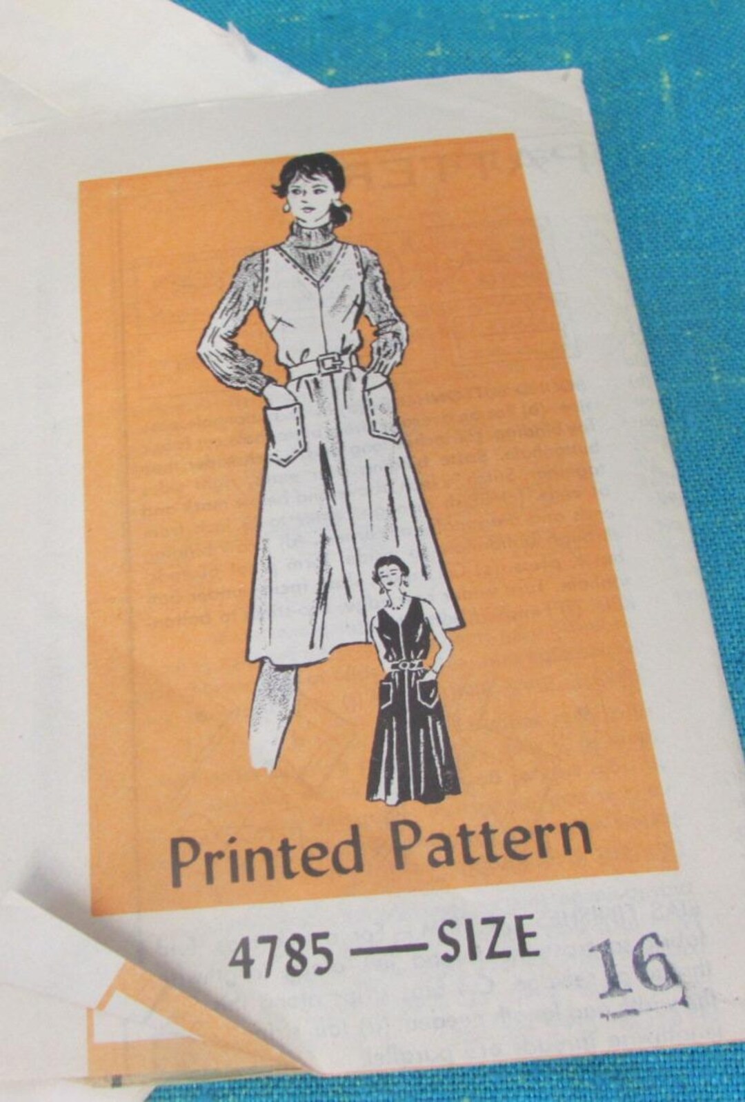 RARE 1980'S Anne Adams Mail Order Sewing Pattern 4785 Misses Jumper of ...