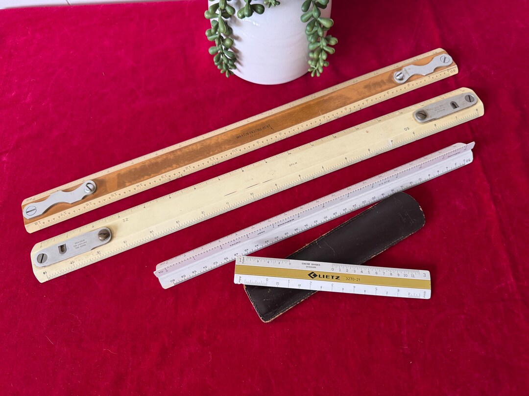 Vintage Drafting Rulers & Scales~ Bruning 2711 M, Martin Instruments ...