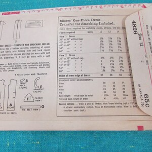RARE 1960 Simplicity Sewing Pattern 4826 Misses One Piece Dess With ...