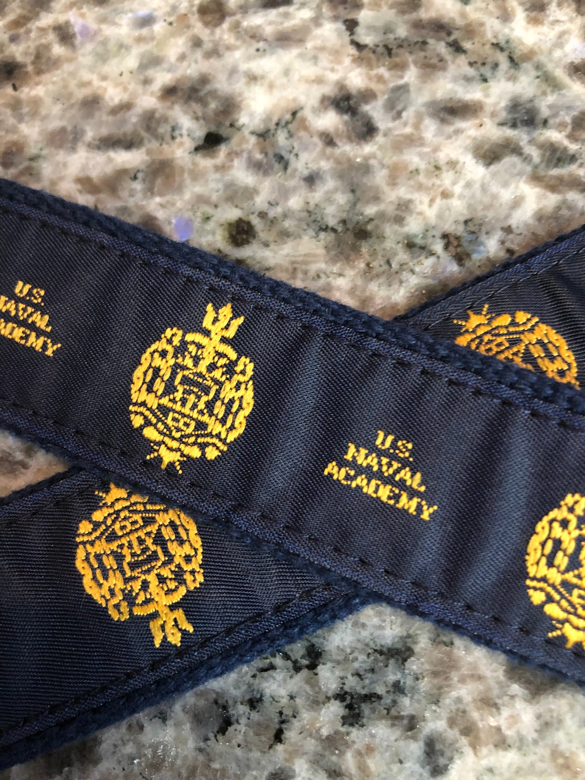 Vintage Mens US Naval Academy Emblem Blue Canvas Belt With | Etsy