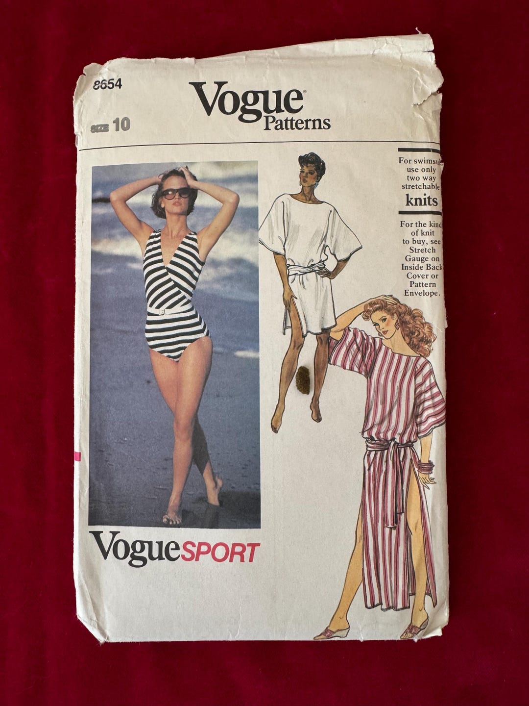 1970s Vogue SPORT Sewing Pattern 8654 Misses One Piece Swimsuit & Beach ...
