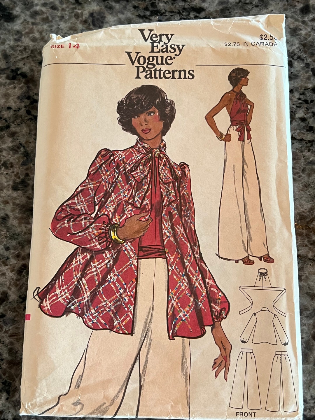 1970s Vogue Sewing Pattern 8717 Misses Wide Leg Evening - Etsy