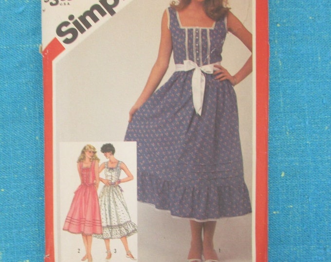 1983 Simplicity Sewing Pattern 5935 Misses Fitted Sundress Sleeveless ...