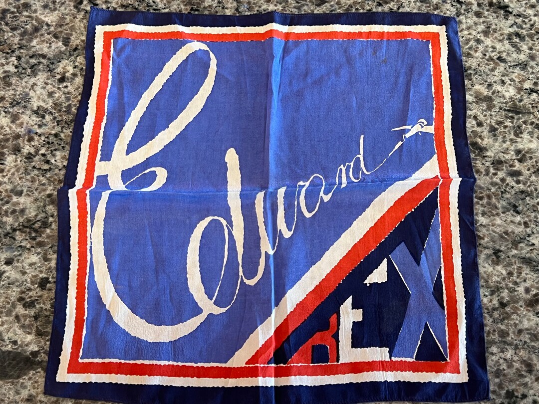 Vintage Men's Red & Blue EDWARD REX Silk Pocket Square Scarf 13 With ...