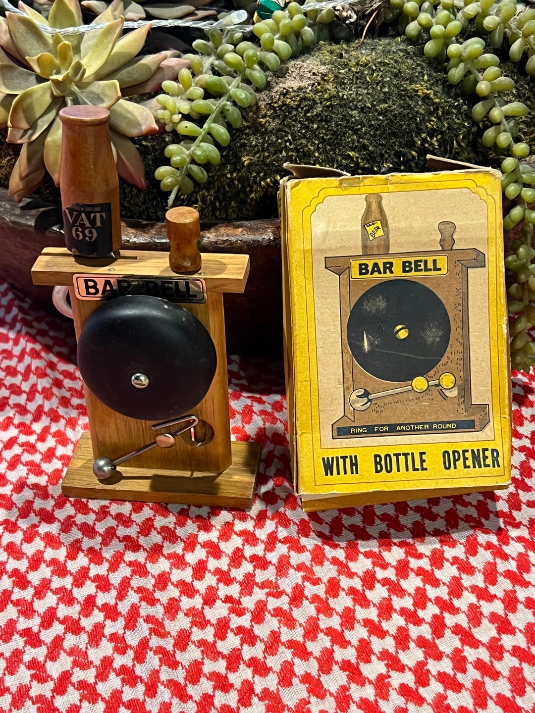 Vintage NIB Retro Bar Bell With Bottle Opener in Box- Retro Bar, Bar ...
