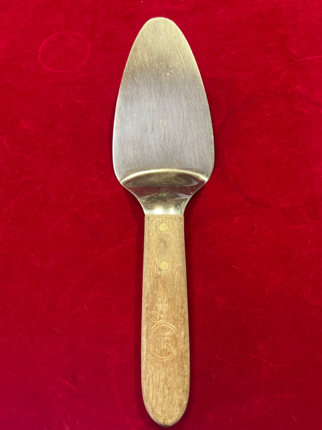 Vintage DEXTER Stainless Pie Server or Oval Spatula With Flat Wood ...