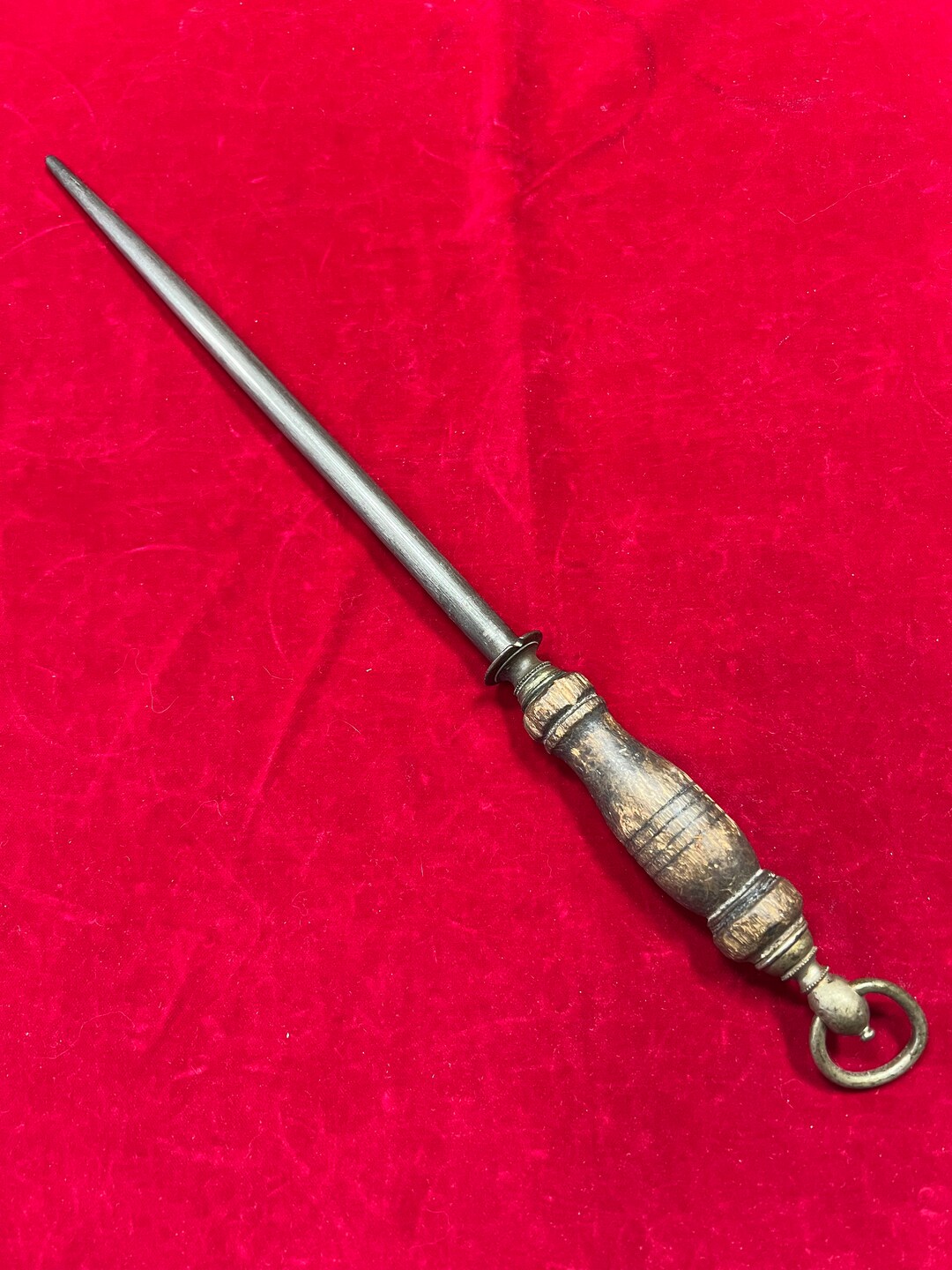 Antique F. DICK Germany Knife Sharpener With Dark Wood Handle and Ring ...