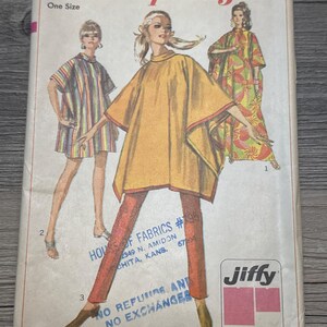 1967 Simplicity Sewing Pattern 7173 Misses Poncho , Beach Cover up or ...