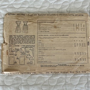 1950 Simplicity Sewing Pattern 4632 Misses Pinafore Full Apron With ...