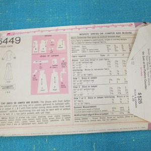 RARE 1974 Simplicity Sewing Pattern 6449 Misses Loose Tent Dress or ...