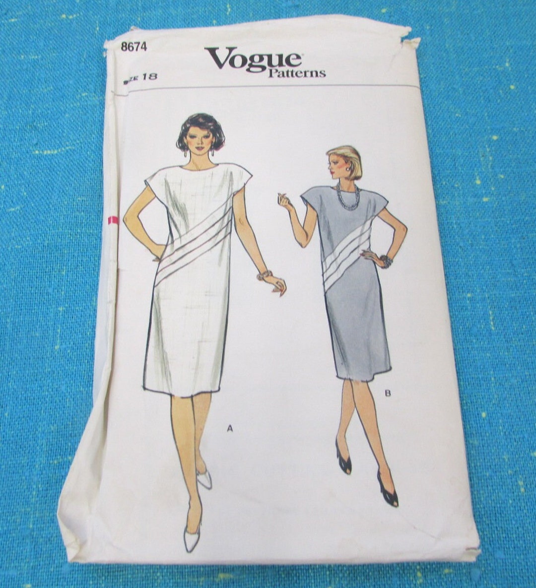 1980s Vogue Sewing Pattern 8674 Misses Loose Fitting Pullover Shift ...