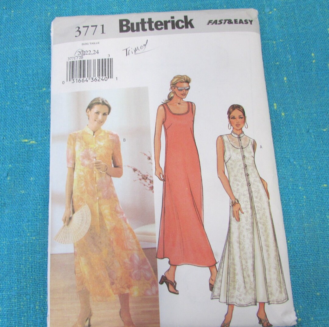 2003 Butterick Sewing Pattern 3771 Summer Dress With Duster Size 20-24 ...
