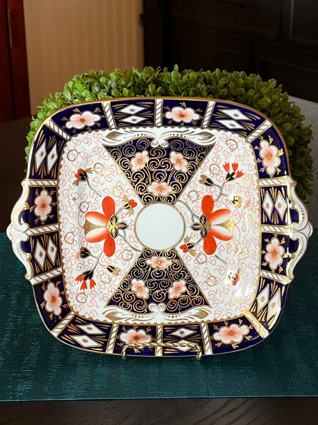 1925 Royal Crown Derby Traditional OLD IMARI Square Cake Plate 9 1/4 ...