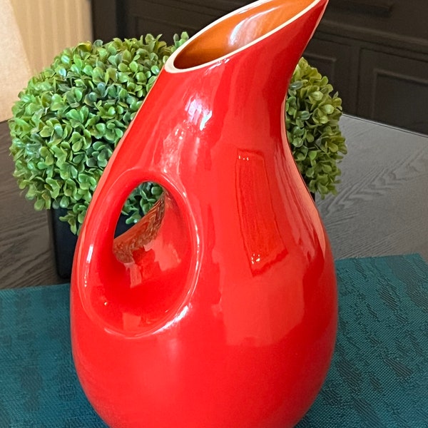 Red Ceramic Pitcher - Etsy