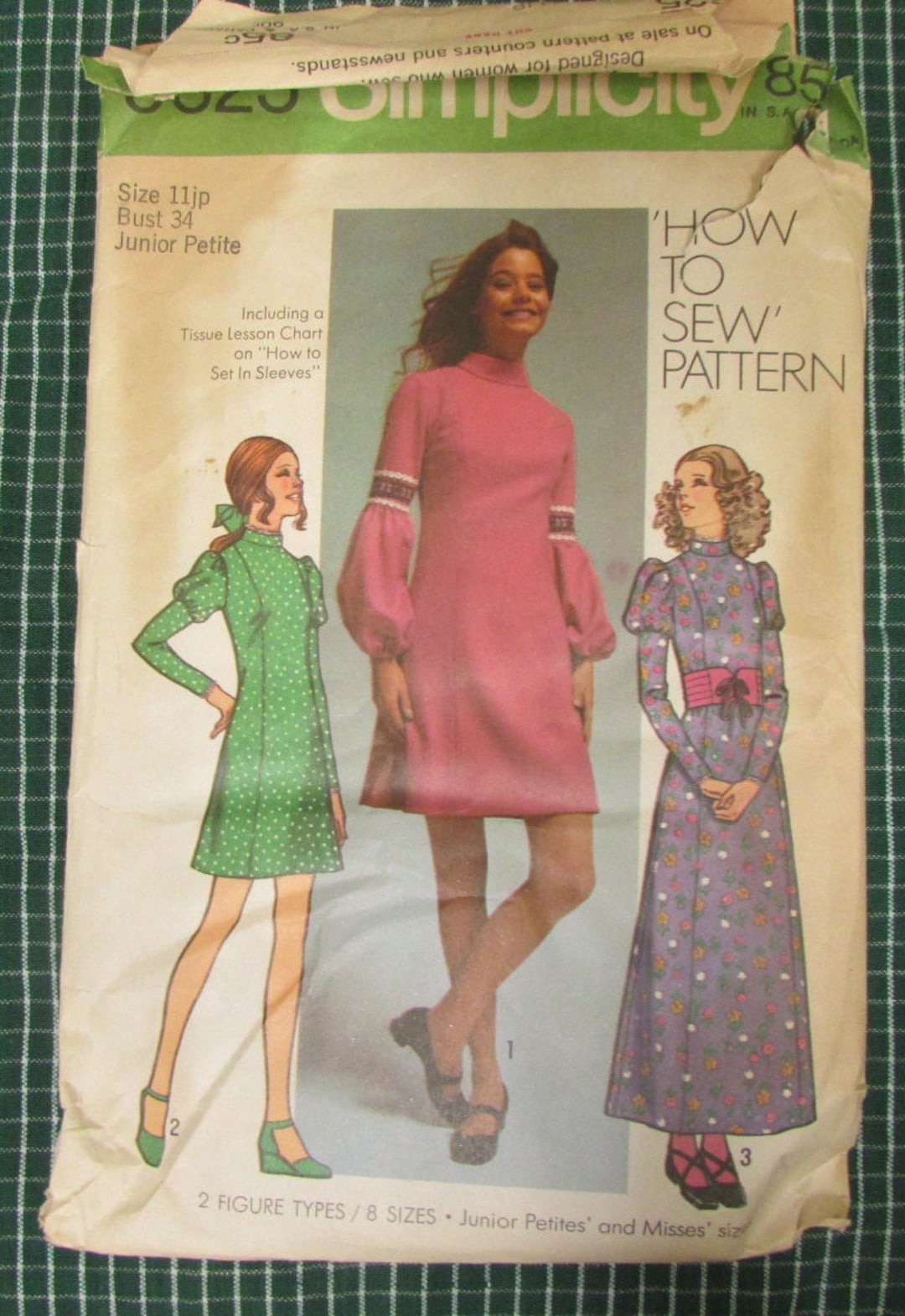 1971 Simplicity Sewing Pattern 9625 HOW to SEW Junior Juliet Sleeve ...