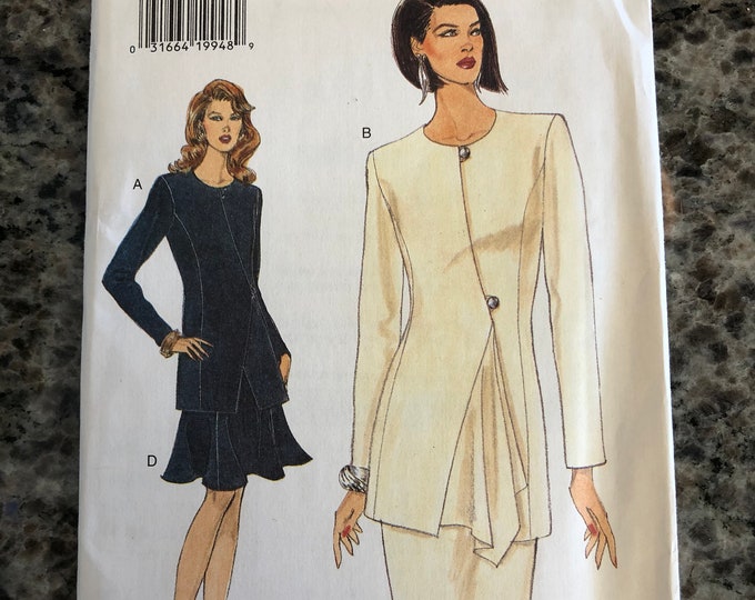 RARE 1994 Vogue Sewing Pattern 9065 Misses Knee Length Skirt Suit Long ...
