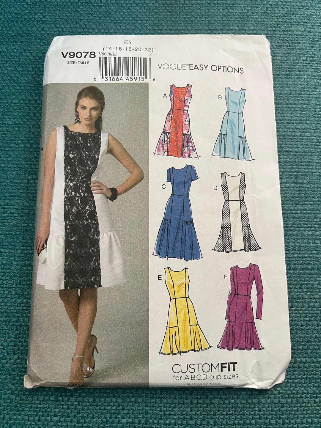 RARE Vogue Sewing Pattern 9078 Easy Options Misses Lined Sleeveless ...