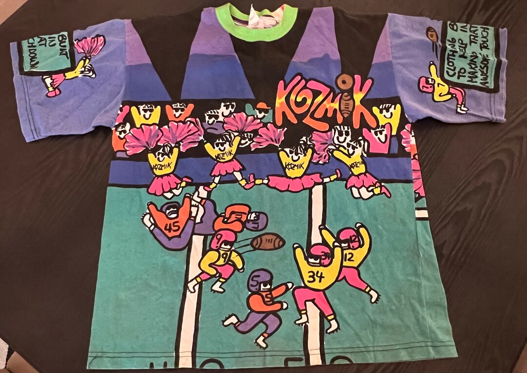 RARE Kozmik Japanese Streetwear T Shirt With Football Game Graphics ...