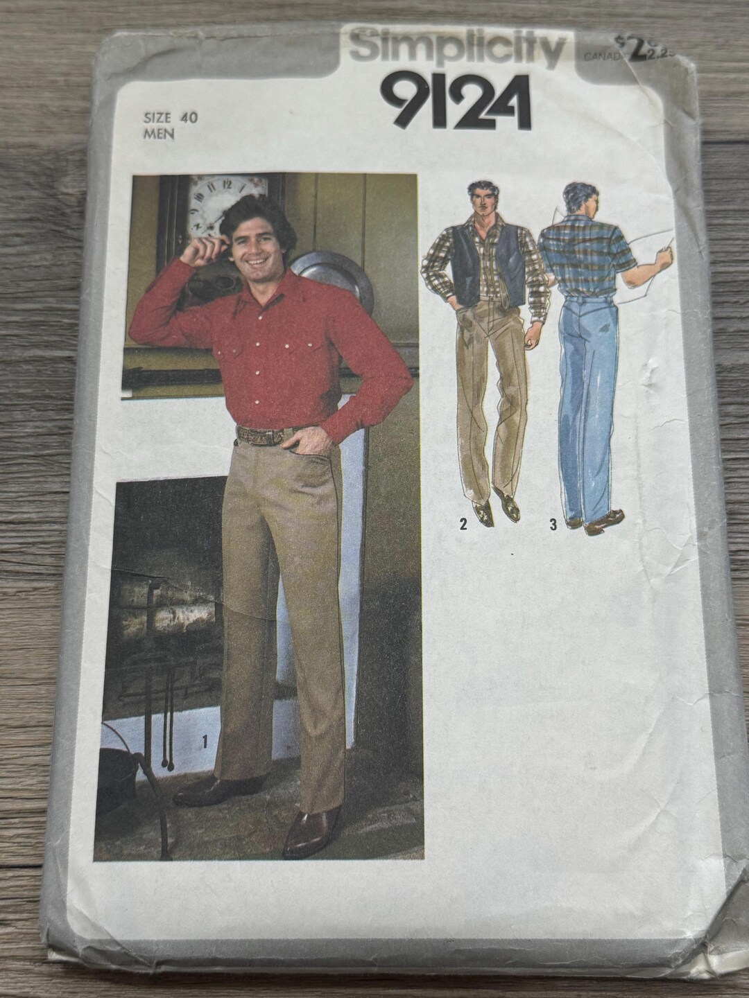 1979 Simplicity Sewing Pattern 9124 Men's Western Yoke Back Pants ...