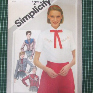 1981 Simplicity Sewing Pattern 5107 Misses Western Style Shirt and Tie ...