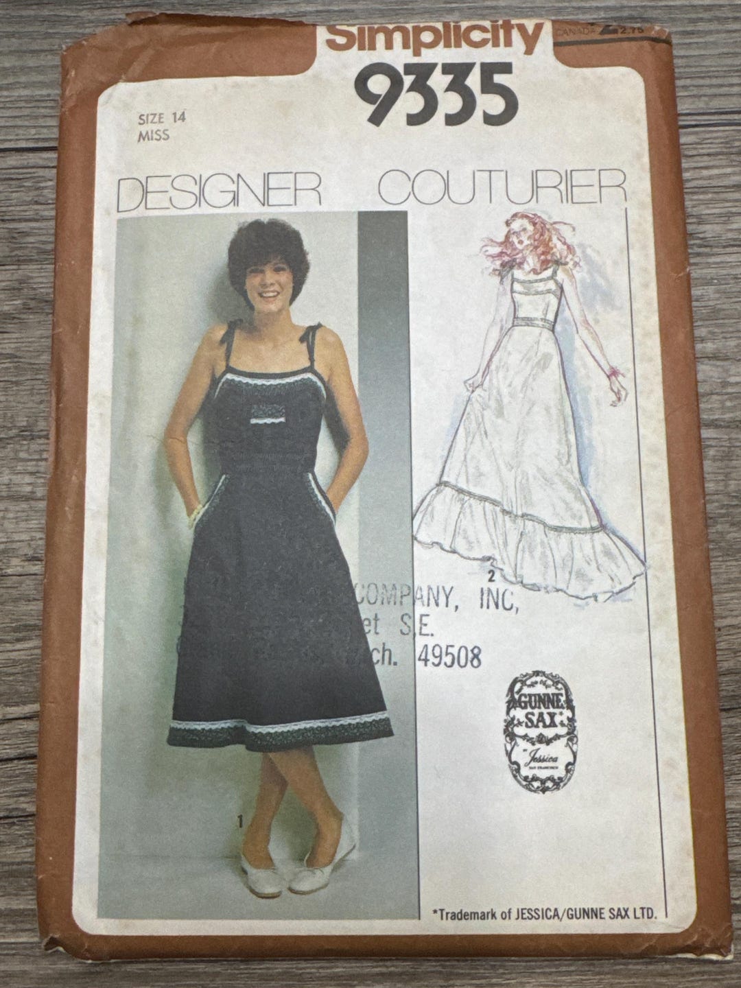 RARE 1979 Simplicity Sewing Pattern 9335 Misses Gunne Sax Sundress in 2 ...
