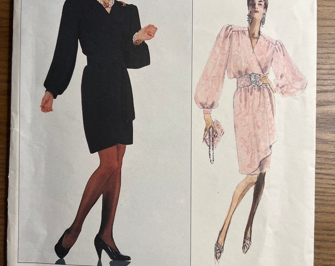 1989 Vogue Sewing Pattern 2228 Paris Original YSL Misses Short Wrap ...