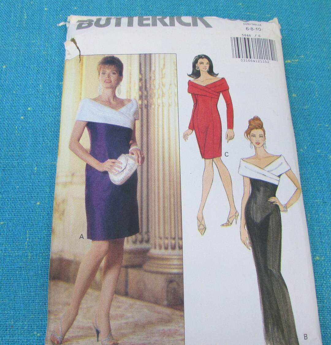 1991 Butterick Sewing Pattern 5846 Misses Romantic Close Fitting Boned ...