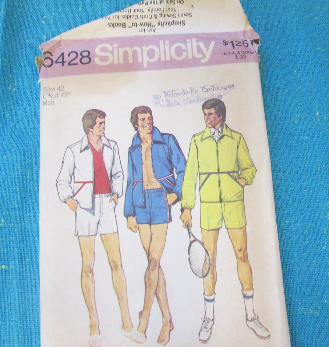 RARE 1974 Simplicity Sewing Pattern 6428 Men's Shorts in 2 Lengths ...