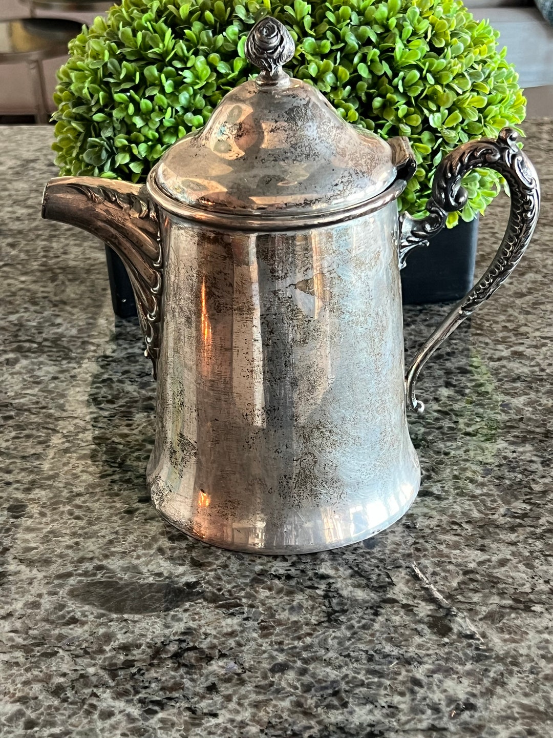Antique Warren Silverplate Co Quadruple Plate Coffee Pot Coffeepot ...