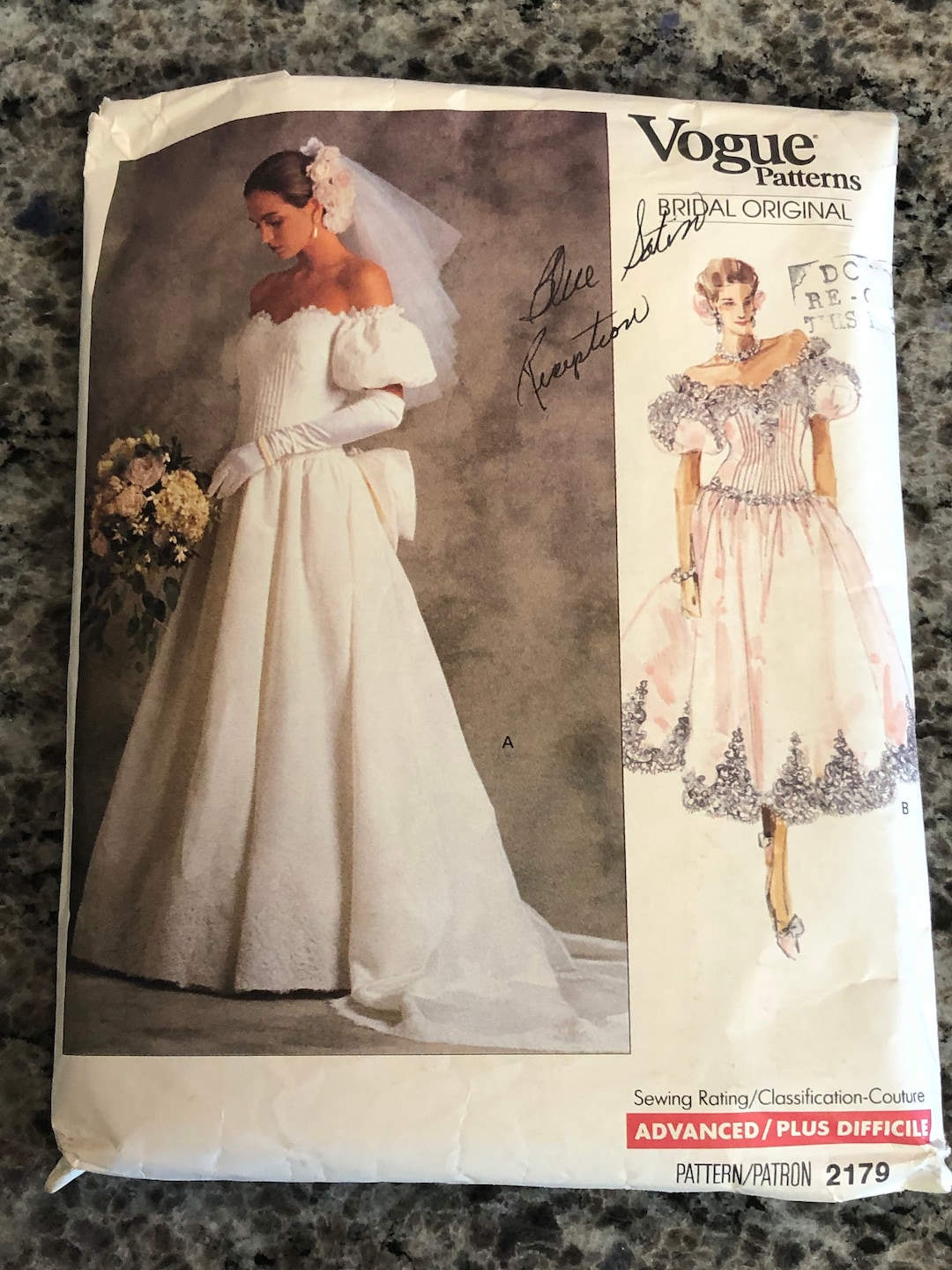 1988 Vogue Sewing Pattern 2179 Misses off the Shoulder Drop Waist ...