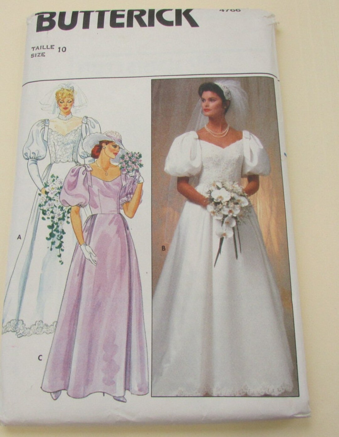 RARE 1980's Butterick Sewing Pattern 4766 Misses Bride Wedding Bridal ...