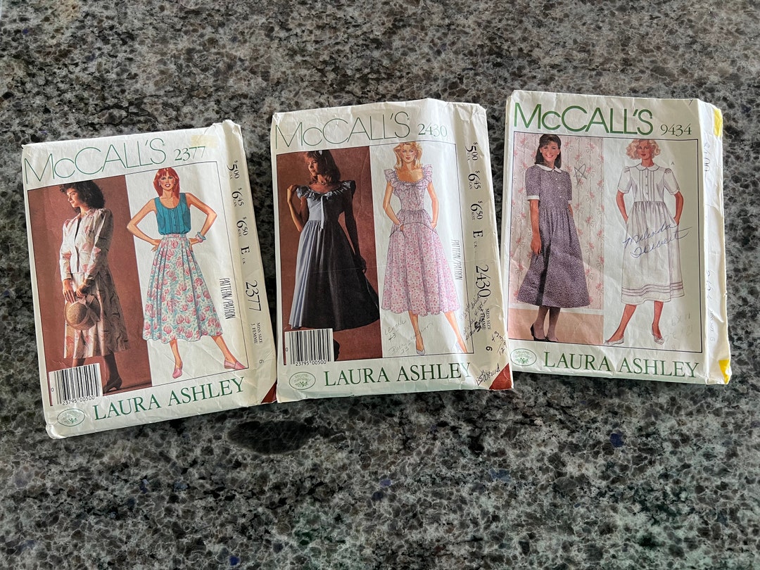 U CHOOSE Mccalls LAURA ASHLEY Sewing Pattern 2430, 9434, or 2377 Misses ...