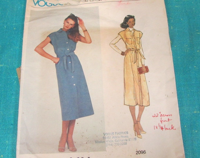 RARE 1970s Vogue Sewing Pattern 2096 BLASSPORT LTD Misses Dress or ...