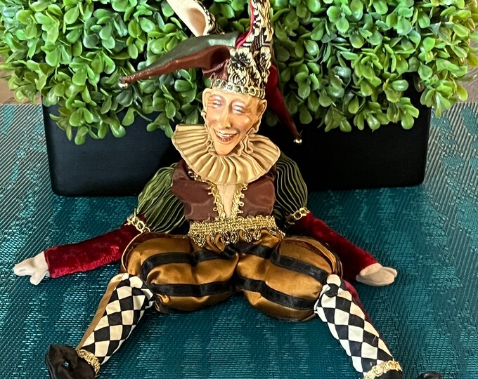 Retired Wayne Kleski Mardi Gras Court Jester Bean Bag Doll 11” - Court ...