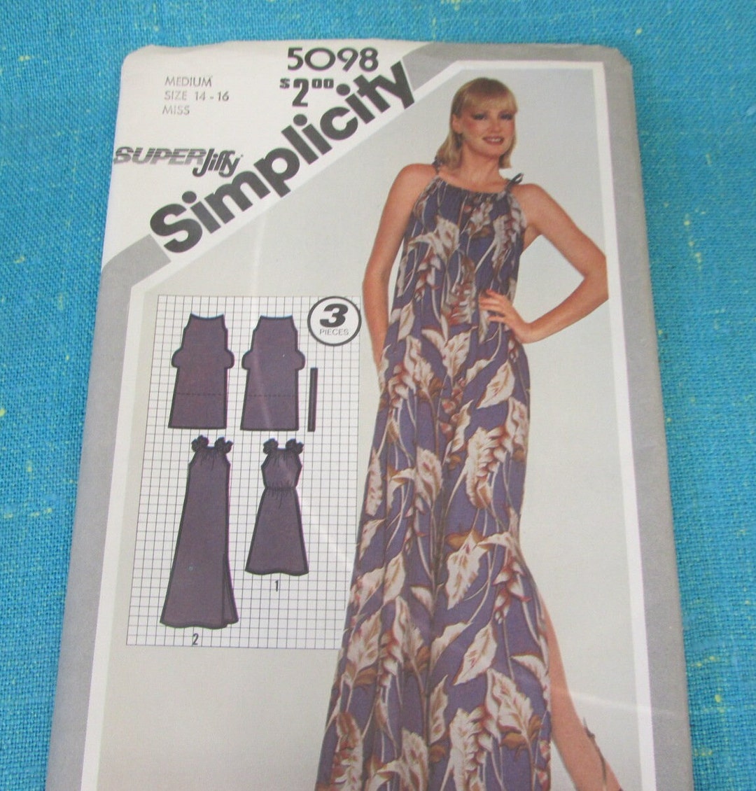 1981 Simplicity Sewing Pattern 5098 Jiffy Pattern Misses Sleeveless ...