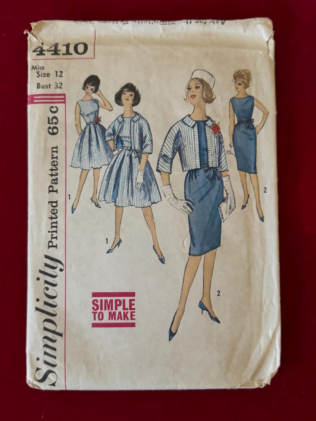 1962 Simplicity Sewing Pattern 4410 Misses Fit N Flare or Sheath Dress ...
