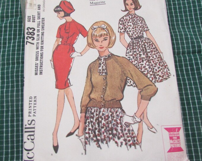 1969 Mccalls Sewing Pattern 9784 Misses Mini Shift Dress Sleeveless ...