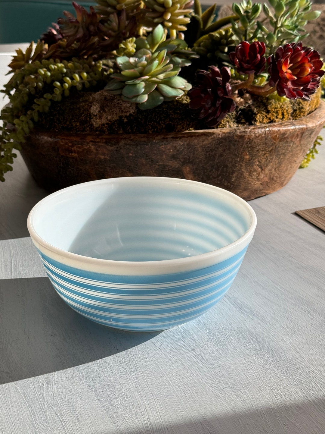 Vintage Pyrex Blue Striped Bowl Number 403 2 1/2 Quart-vintage Pyrex ...