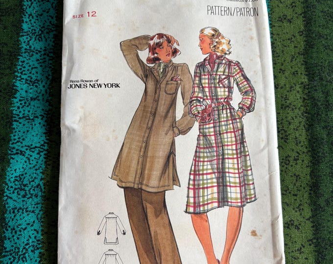 1969 Simplicity Sewing Pattern 8278 Misses Side Button Mini Dress or ...