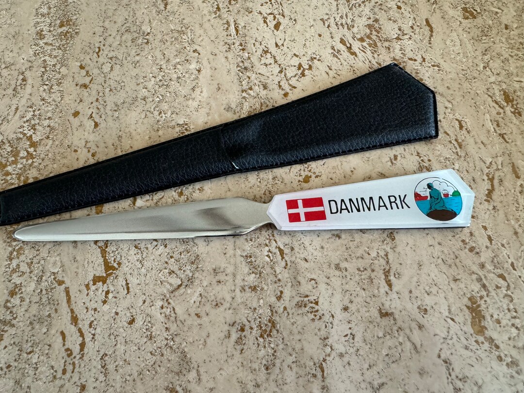 Vintage Danmark Denmark Souvenir Letter Opener With Plastic Sheath 8 ...