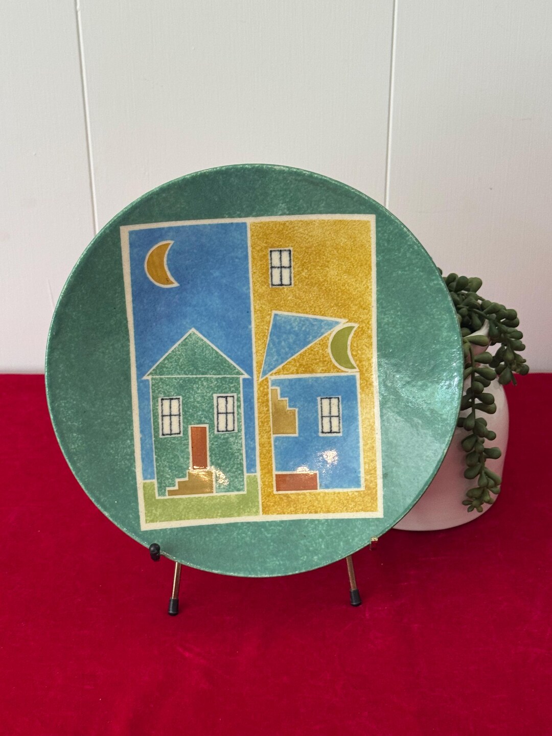 RARE Andrew Van Assche Studio Art Pottery Modernist Plate Slab Built 9 ...